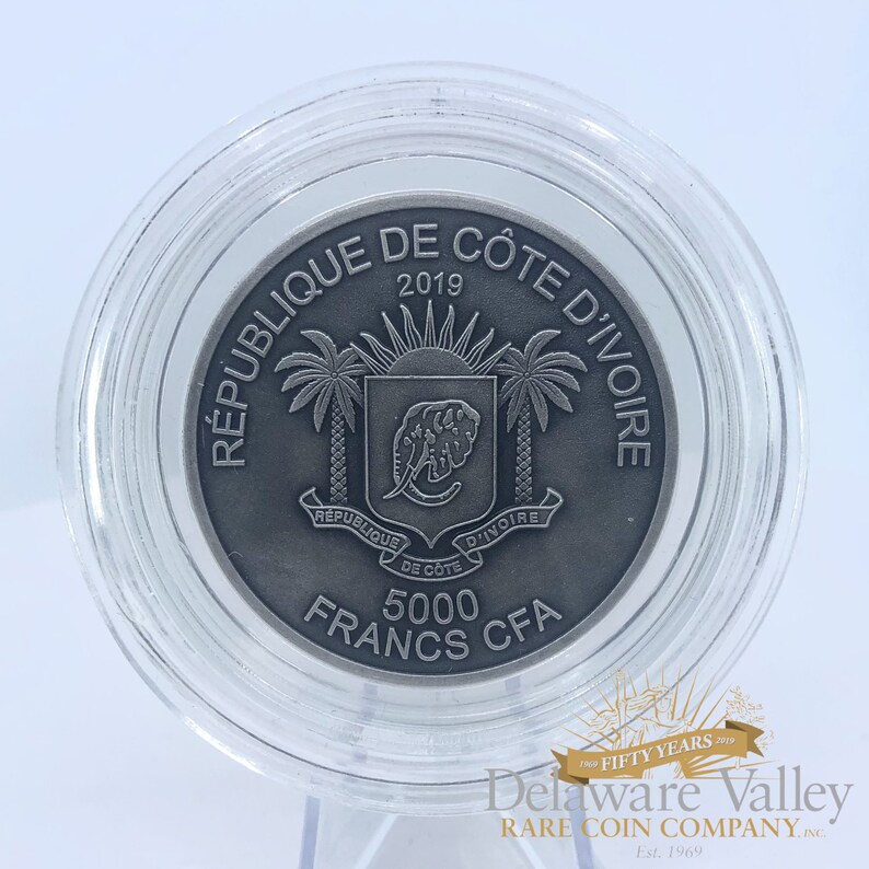 2019 Mauquoy Mint - the African Big Five Mauquoy High-relief: Rhino 5oz ...