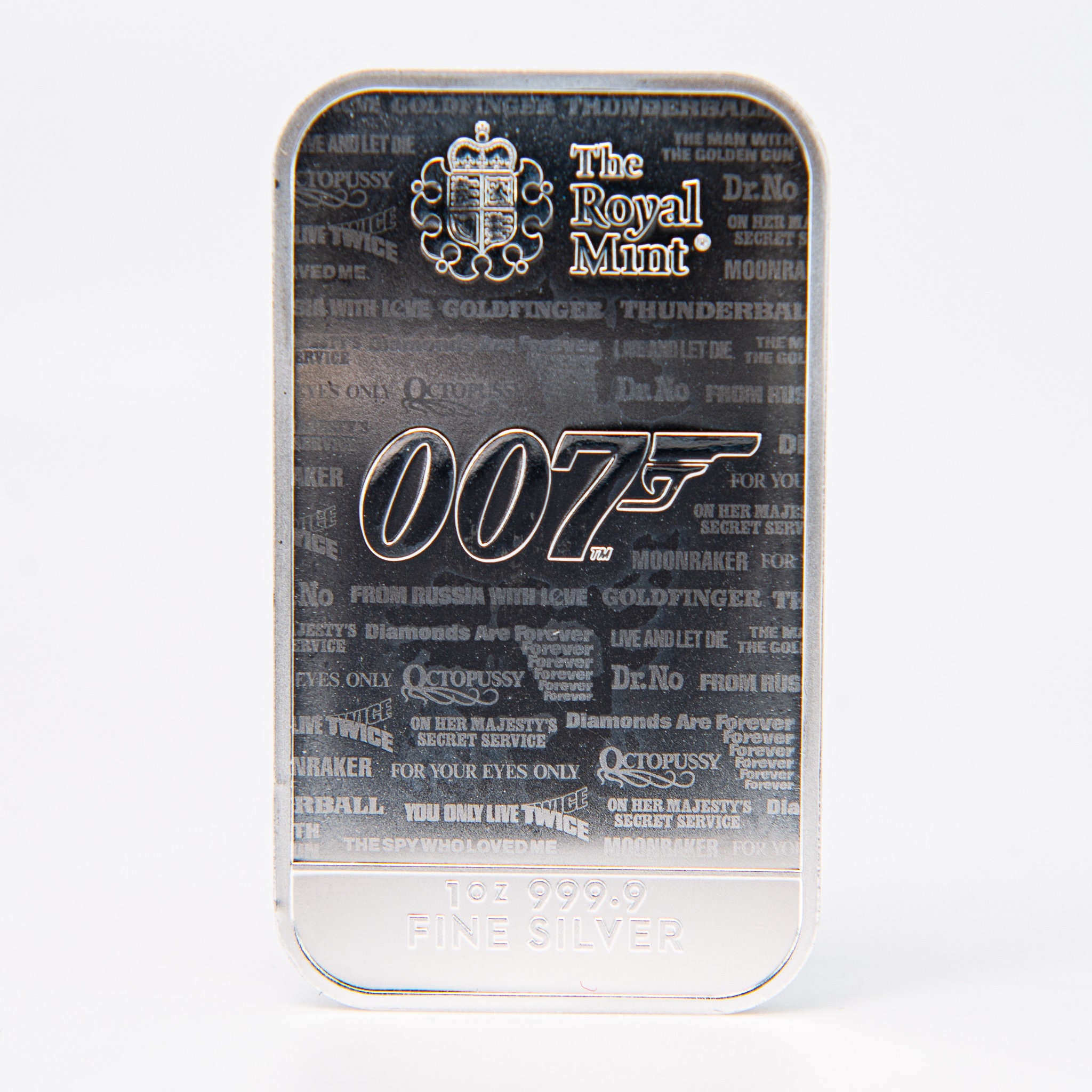 James Bond: No Time to Die 1oz .9999 Fine Silver Bar | Silver Bullion ...