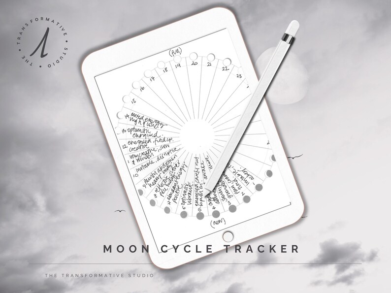 PRINTABLE Moon Cycle Tracker, Moon Tracker, Cycle Tracker, Moon Phase ...