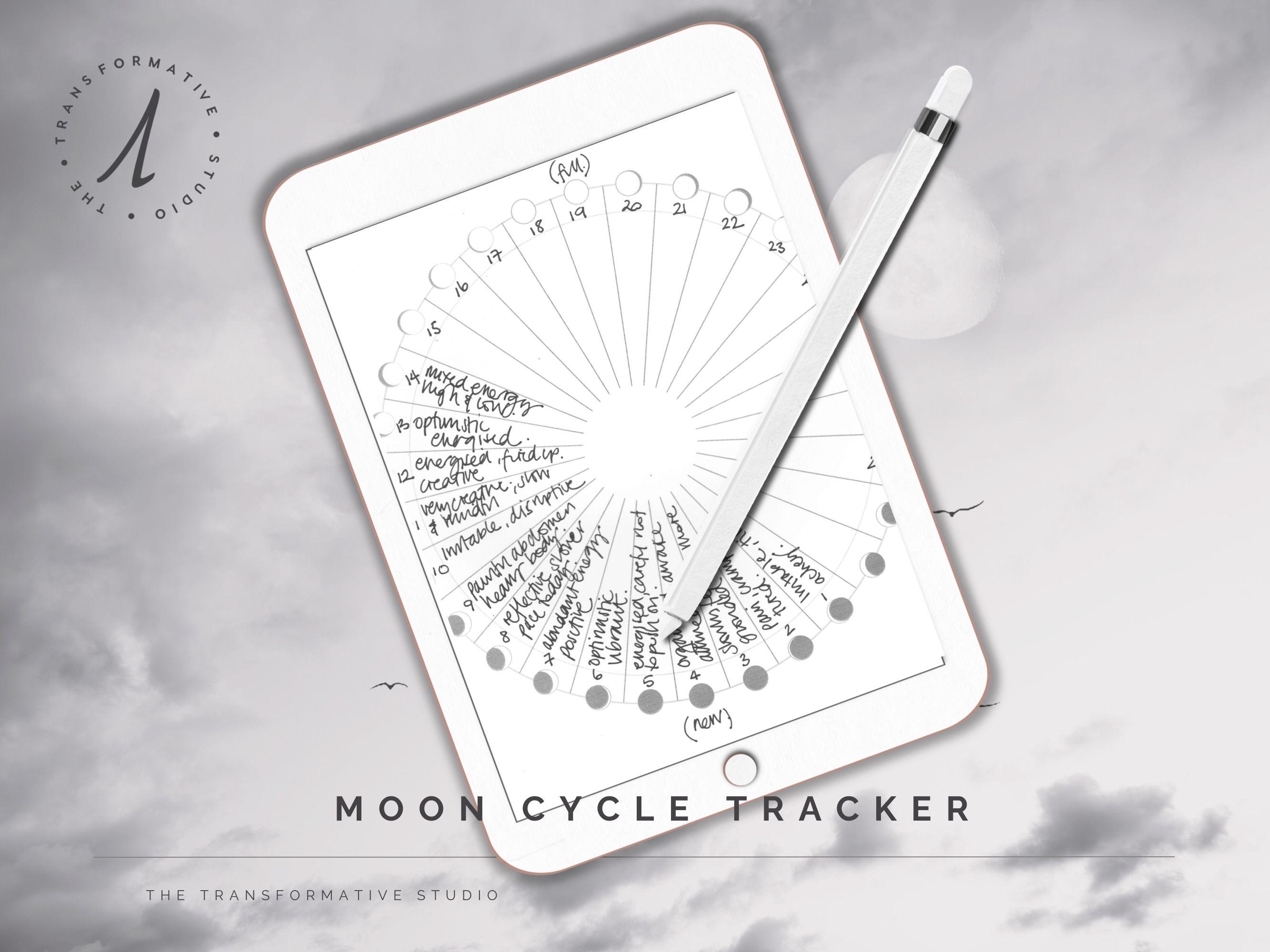 PRINTABLE Moon Cycle Tracker, Moon Tracker, Cycle Tracker, Moon Phase ...