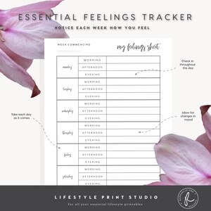 PRINTABLE Mood Tracker, Weekly Feelings Tracker, A4, A5, US Letter, PDF ...