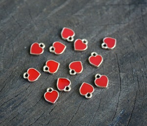 Set of 10 Heart Slide Link, Holes Side Drilled, Plain Heart Slide ...