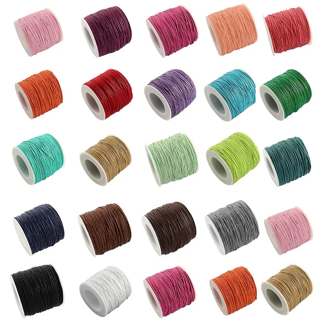 Waxed Cotton Thread Cord, Assorted Colors, 1 Mm 100 Yards/300 Ft - Etsy
