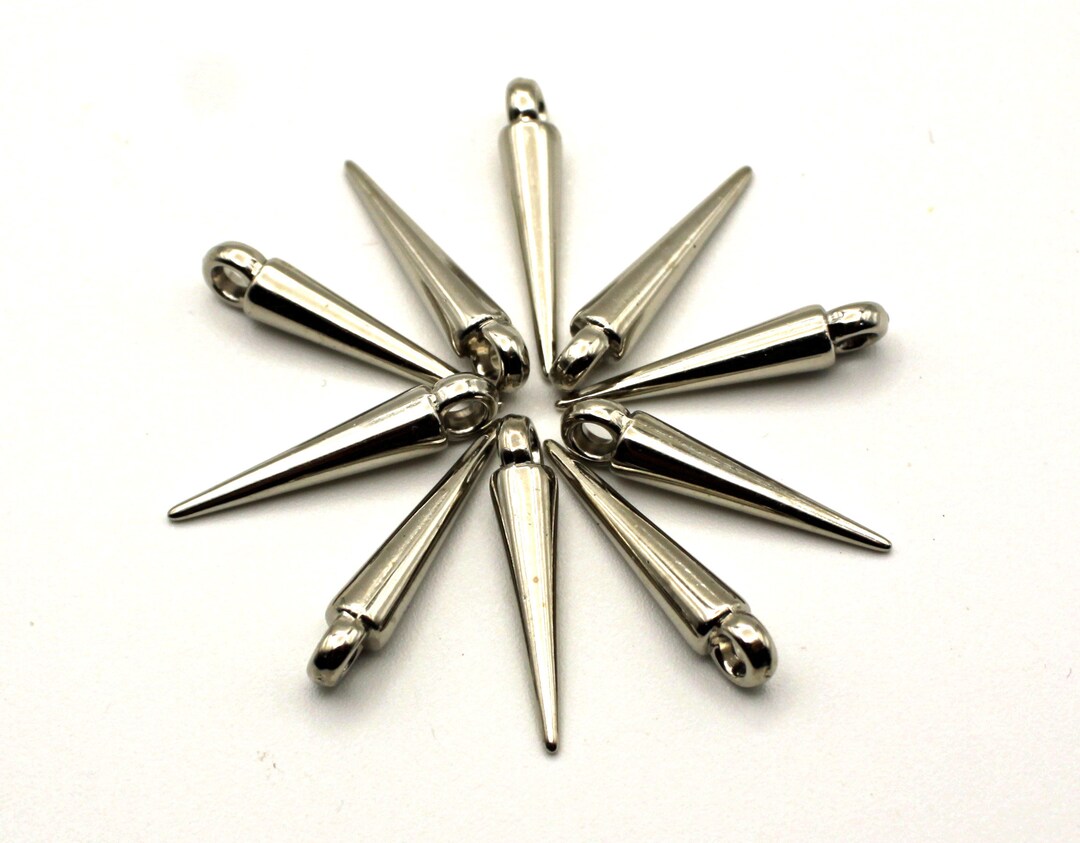 Black/silver Punk Spikes for Earrings, 23mm, 10pcs, Streetwear Jewelry ...