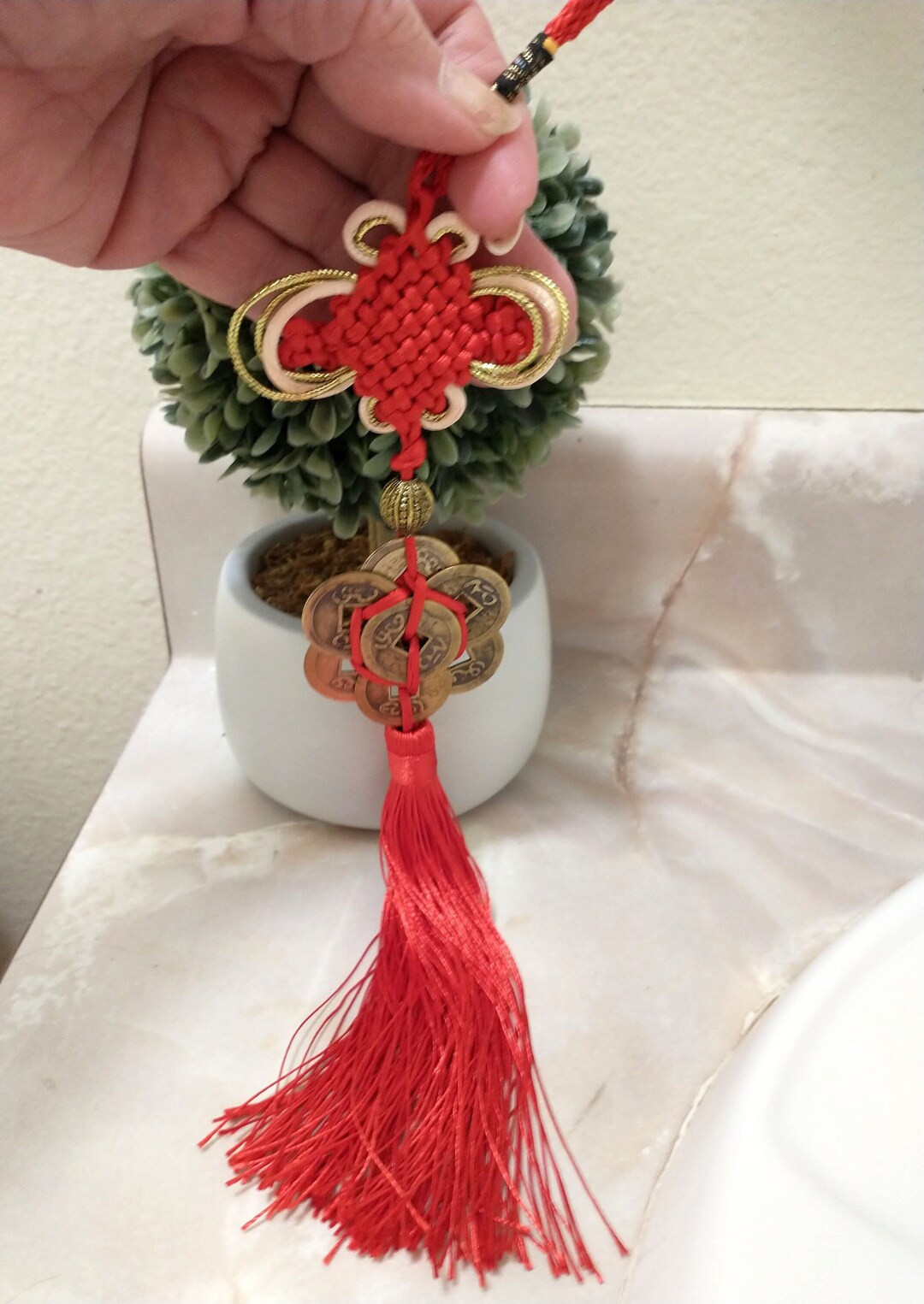 Chinese Lucky Coin Charm With Tassel, Feng Shui Charm, Good Luck Charm ...