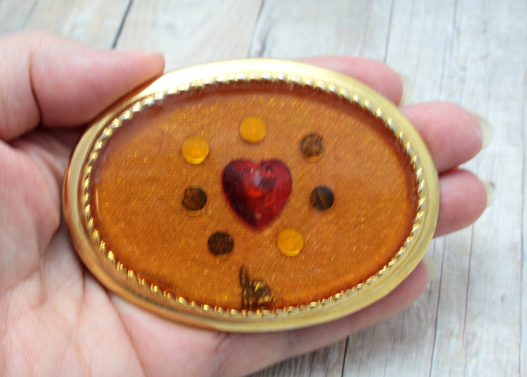 Orange & Red Heart Belt Buckle - the Beaver Buckle Co - USA Made - Etsy