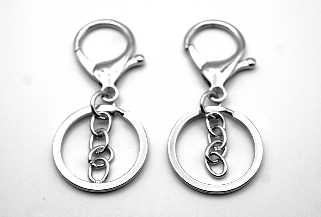 Silver Key Chains, 65 X 28 X 30 Mm, Keyrings, Lobster Buckle, DIY Key ...
