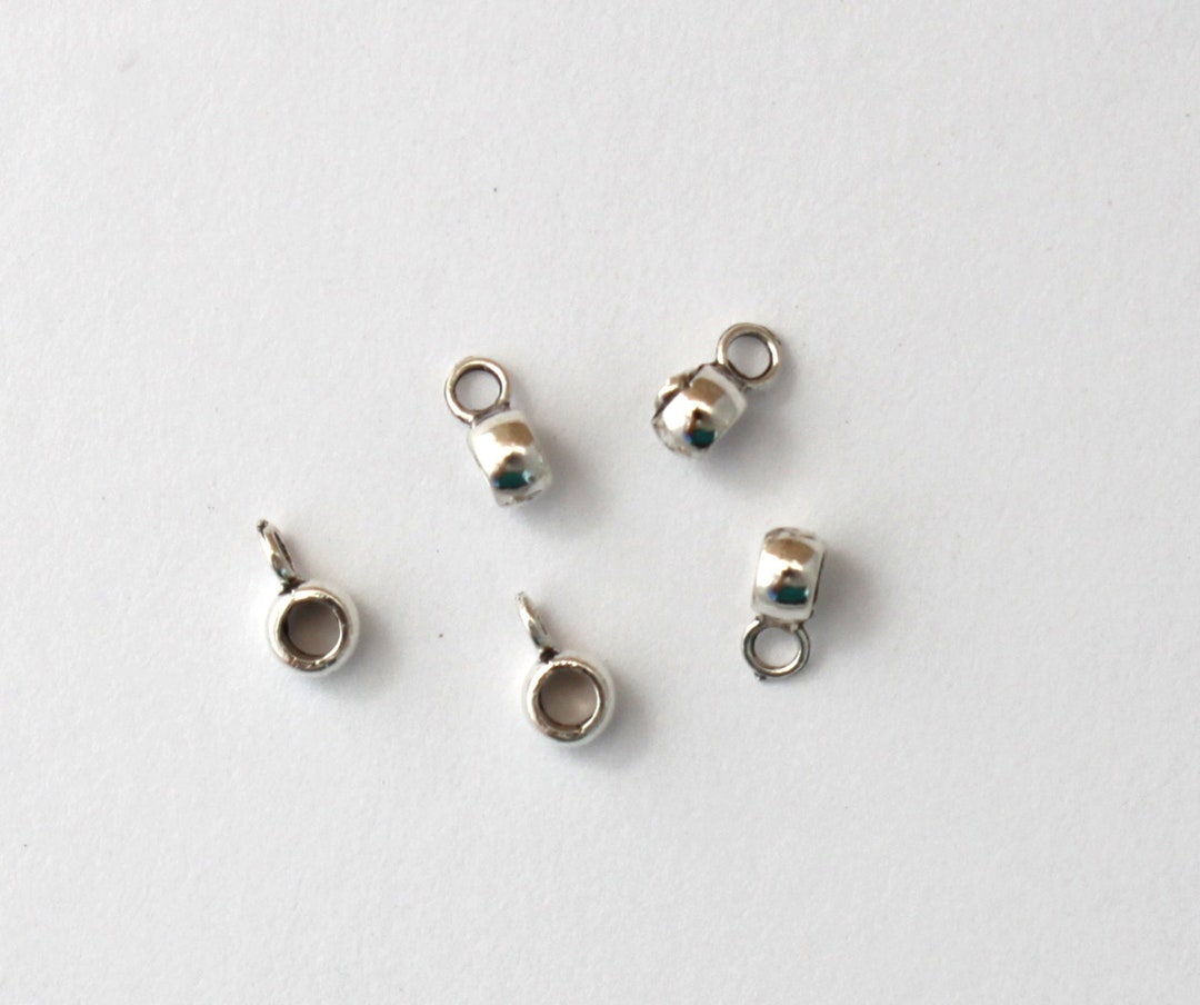 Silver Round Bead Bails, Connectors, 4x7mm, 25 Pcs - Etsy