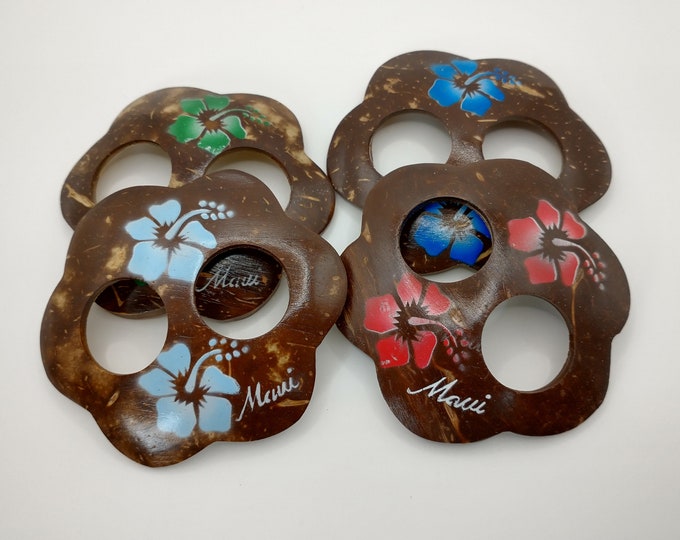Coconut Shell Sarong Clip, Scarf Holder, Round, Flower, Heart, Oval ...