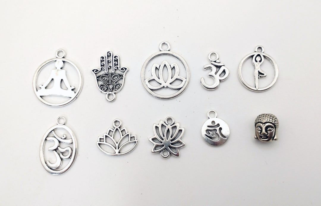 Namaste, Om, and Yoga Charm Collection Set, Small 10 Pcs - Etsy