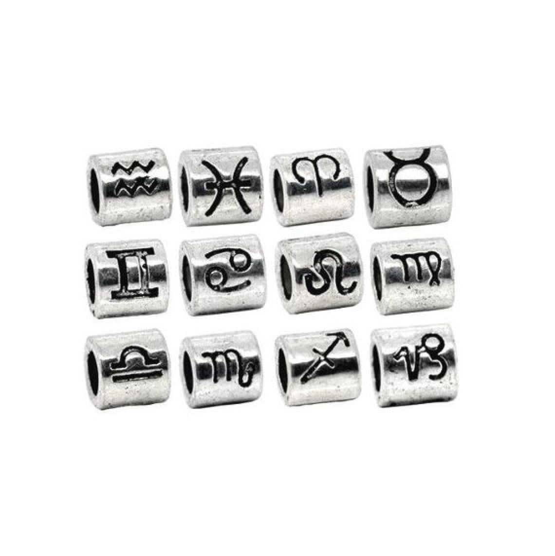 12 Piece Complete Zodiac Bead Set Silver Double Sided | Etsy