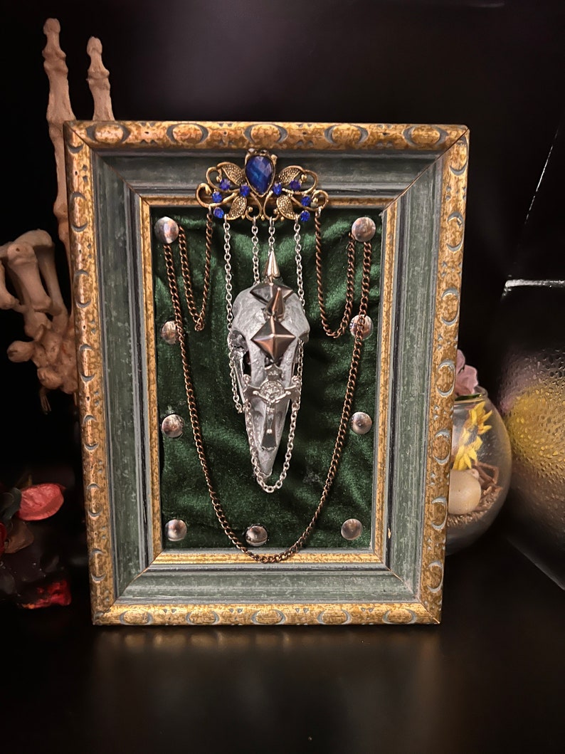 Chicken Skull With Metal Appliqué - Etsy