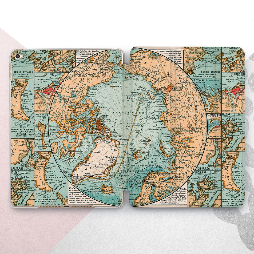 Vintage Map iPad Air 2 1 Cover Old World iPad Mini 6 5 4 3 Case Retro ...