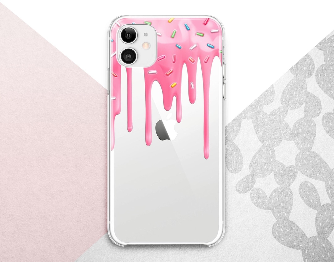 Ice Cream Drip iPhone 15 Pro 14 13 Pro 12 11 X SE Cover Cute Pink Glaze ...