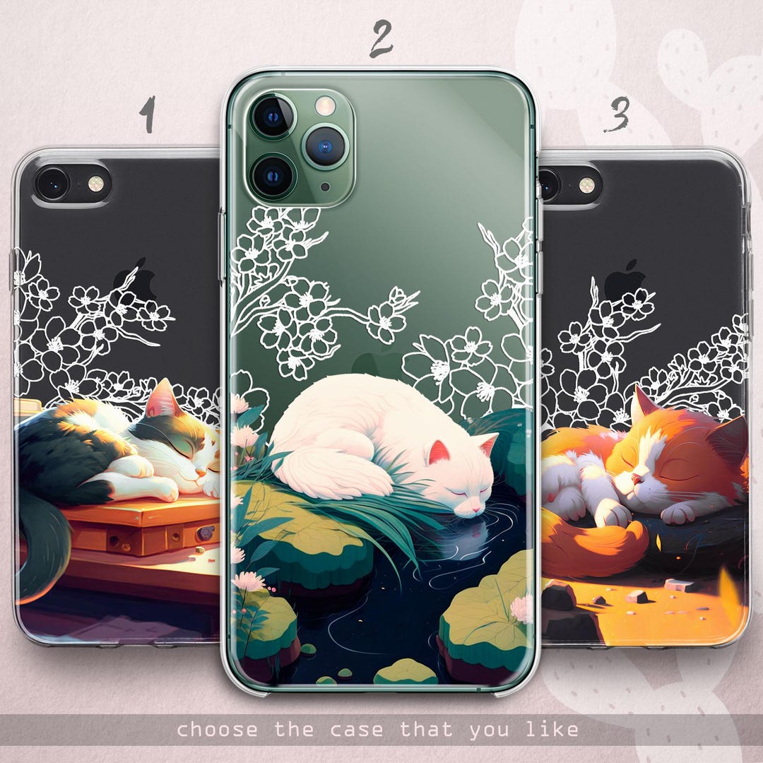 Cartoon Cat iPhone Case: Kitten Sleep Galaxy Design - Etsy