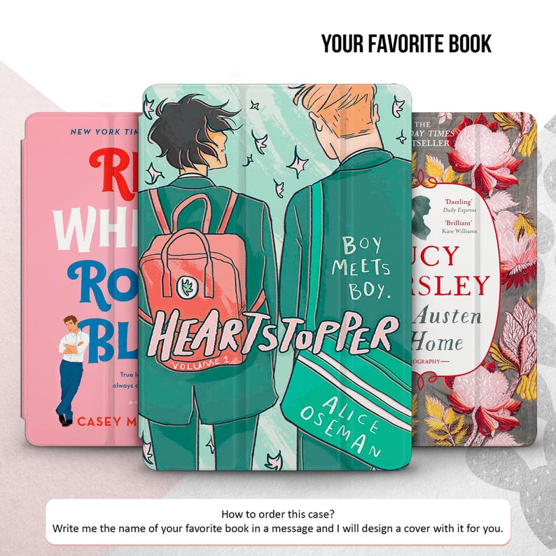 Custom Book Cover iPad Case: Personalized Bookish Design - Etsy