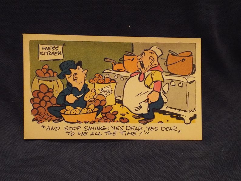 3 Different Vintage 1943 Comic Cartoon Humor Postcards US Army Postal ...