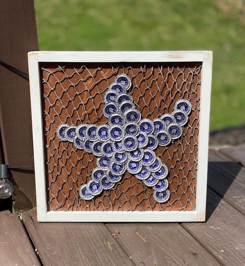 Starfish Bottle Cap Art - Etsy
