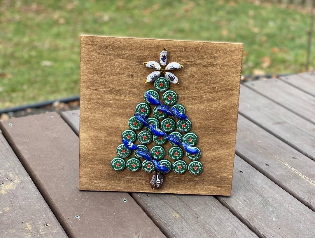 Christmas Tree Bottle Cap Art - Etsy
