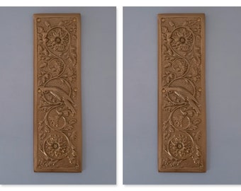 Brass finger door push plates arts crafts parrot plate vintage | Etsy