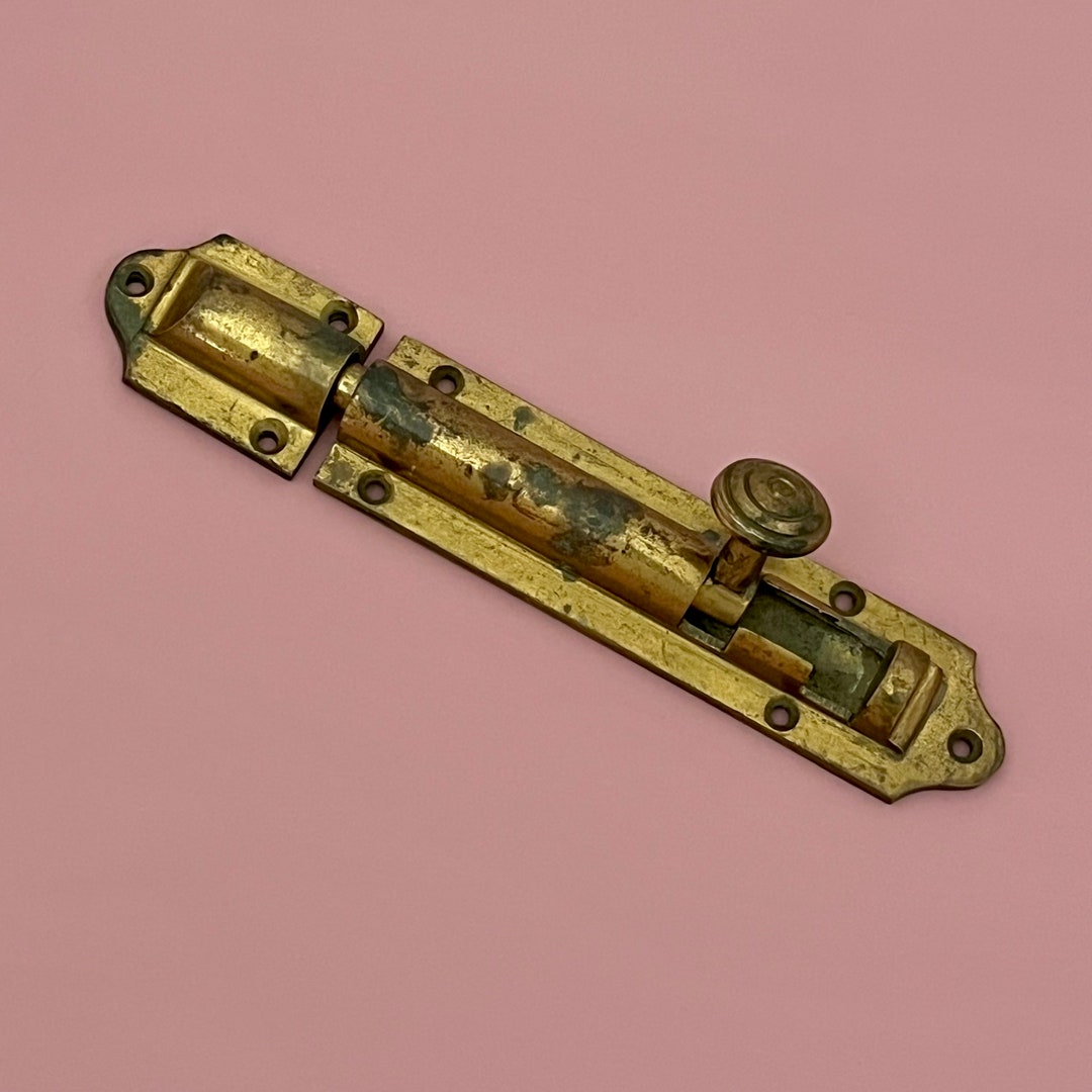 Antique Reclaimed Brass Victorian 8 Door Slide Bolt Lock Large Heavy ...
