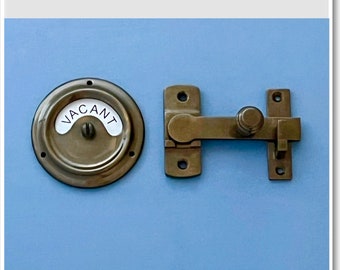 Antique Brass Toilet Lock - Etsy