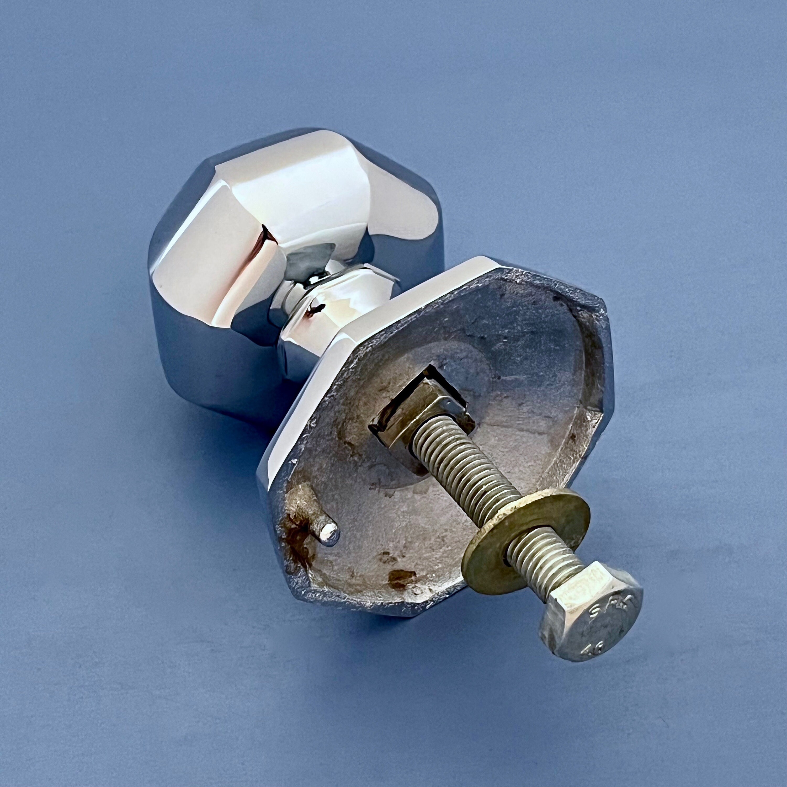 Large Chrome Art Deco Front Door Centre Knob Handle Dummy Box Mail ...