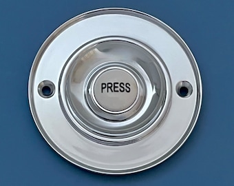 Large 5" Victorian Polished Chrome Bell Push Door Button