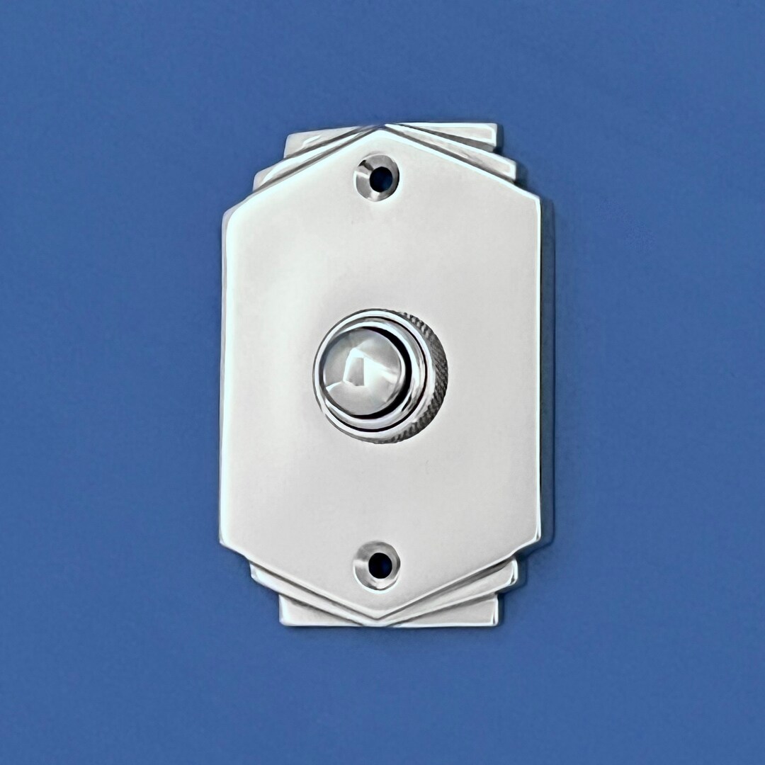 Chrome Art Deco Bell Push Door Button Front Furniture Fittings Vintage ...
