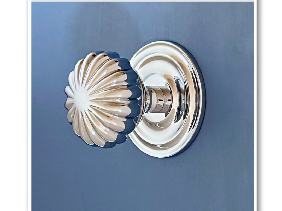 Extra Large Reclaimed Chrome Fluted Front Door Centre Knob - Etsy