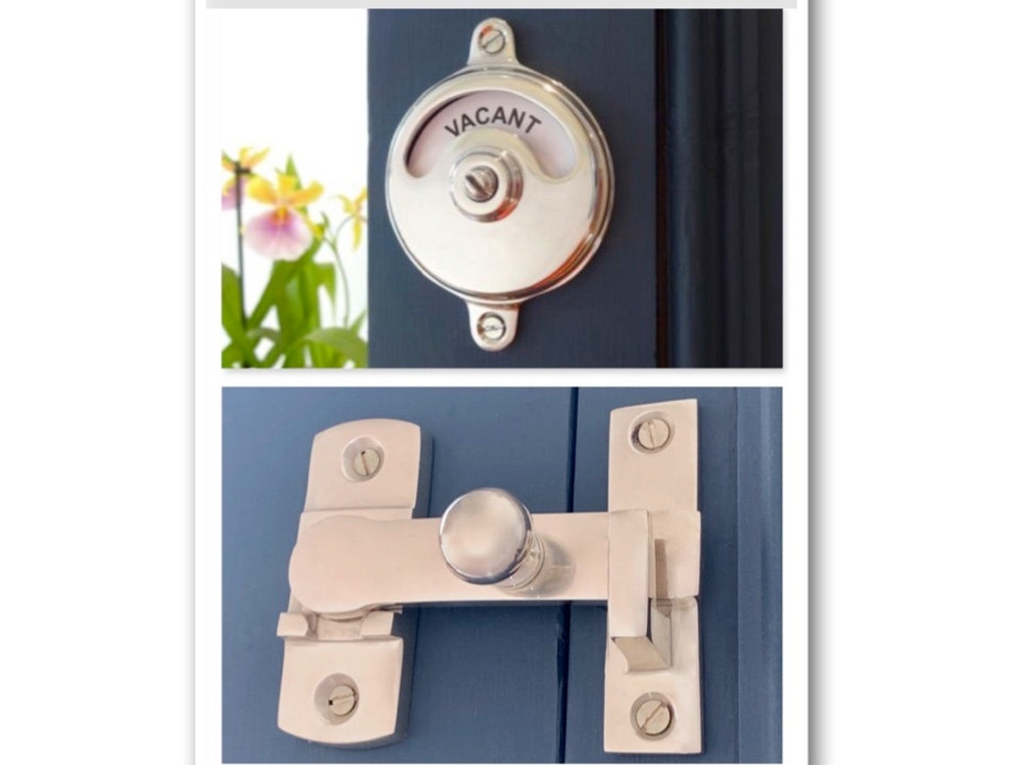 Vacant Engaged Lock Chrome Bolt Vintage Style Indicator | Etsy