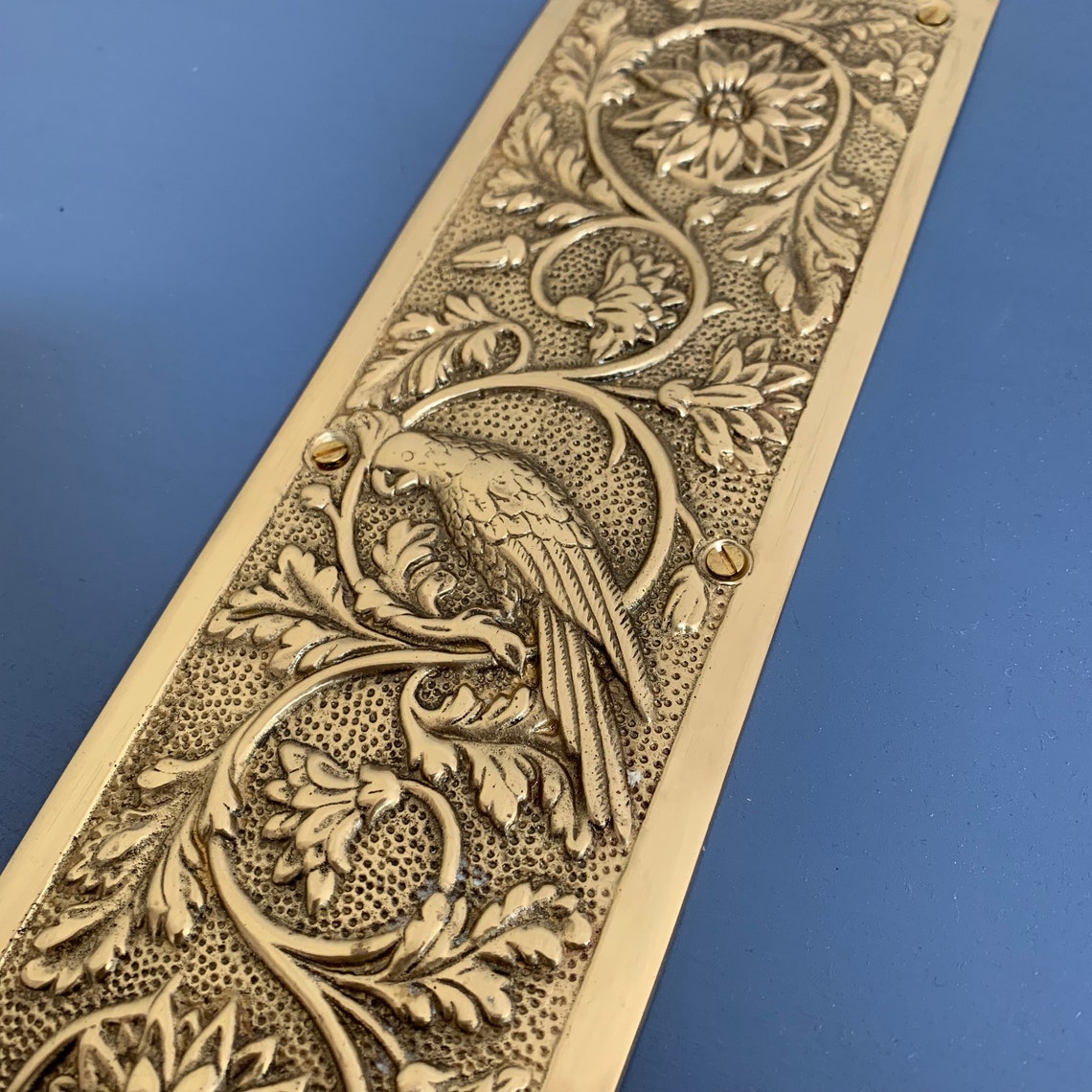 12 Brass Finger Door Push Plates Arts Crafts Parrot | Etsy UK