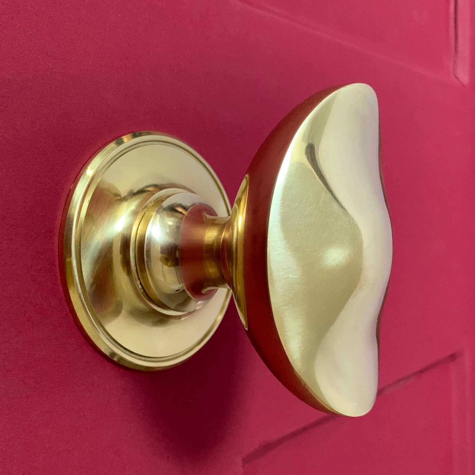 Large Brass Art Nouveau Centre Knob Handle Box Front Door Mail Knocker ...