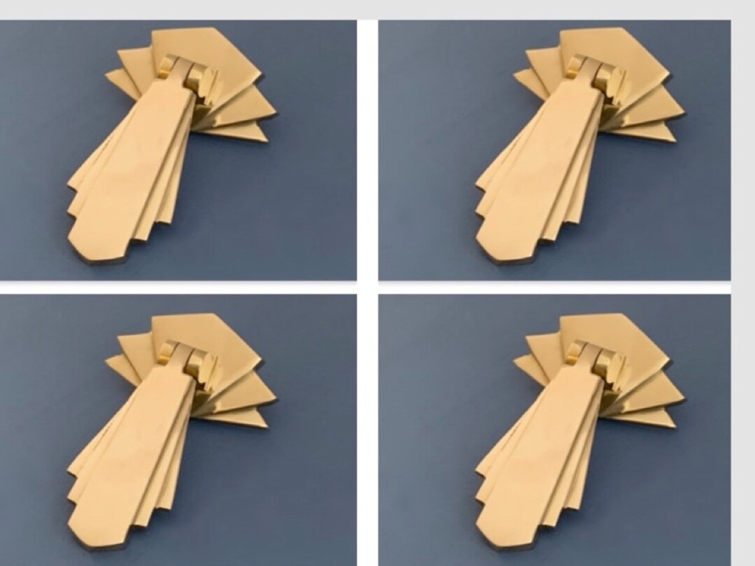 4 Brass Art Deco Drop Handles Drawer Cupboard Door Pull Handles Kitchen ...