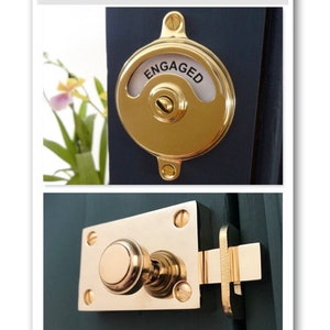 Vintage Style Indicator Bathroom Toilet Brass Vacant Engaged Lock Bolt ...