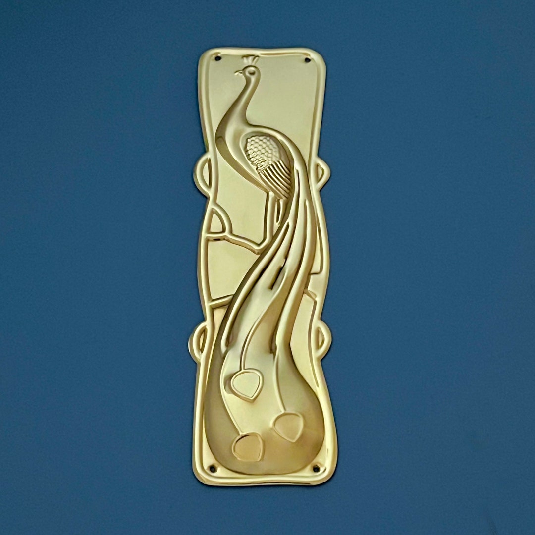 Peacock Brass Finger Door Push Plates Art Nouveau Plate Furniture (MORE ...