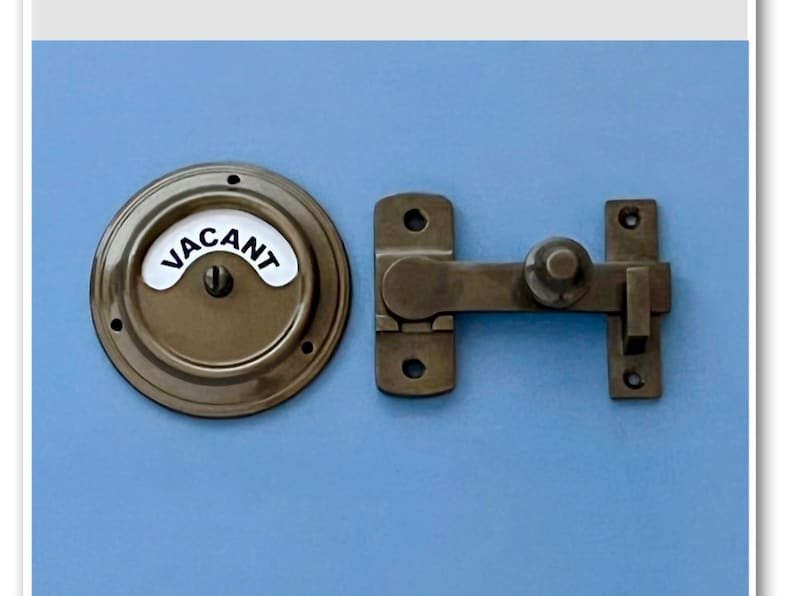 Large Antique Brass Finish Toilet Bathroom Vacant Engaged Lock - Etsy UK