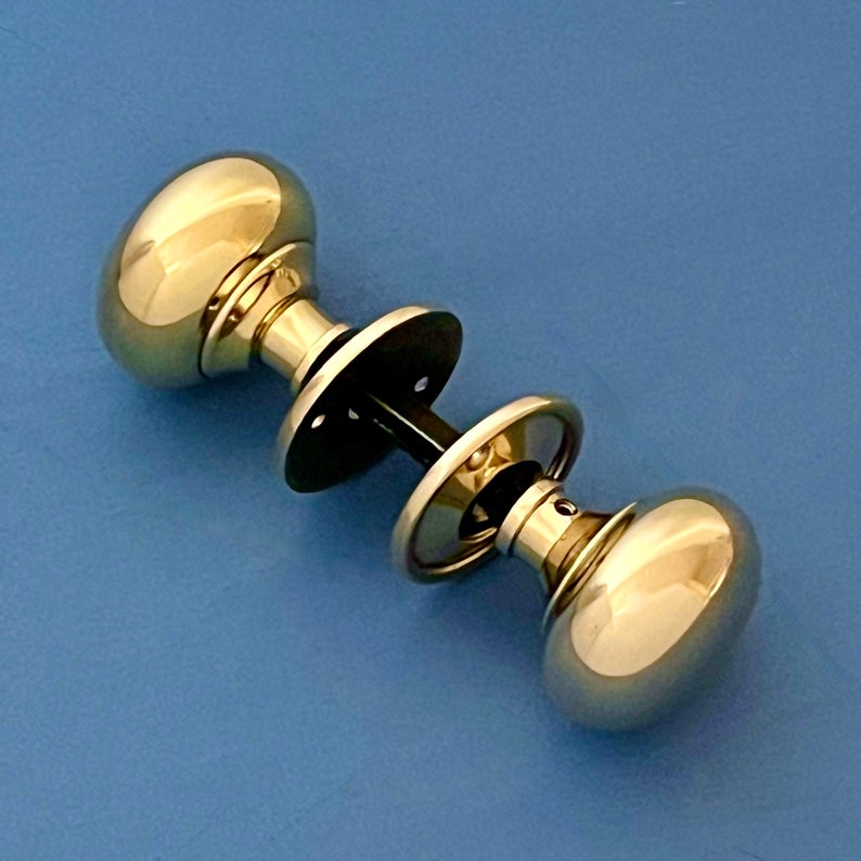 Reclaimed Brass Victorian Bun Door Handles Knobs Pull Mortice Rim Lock ...