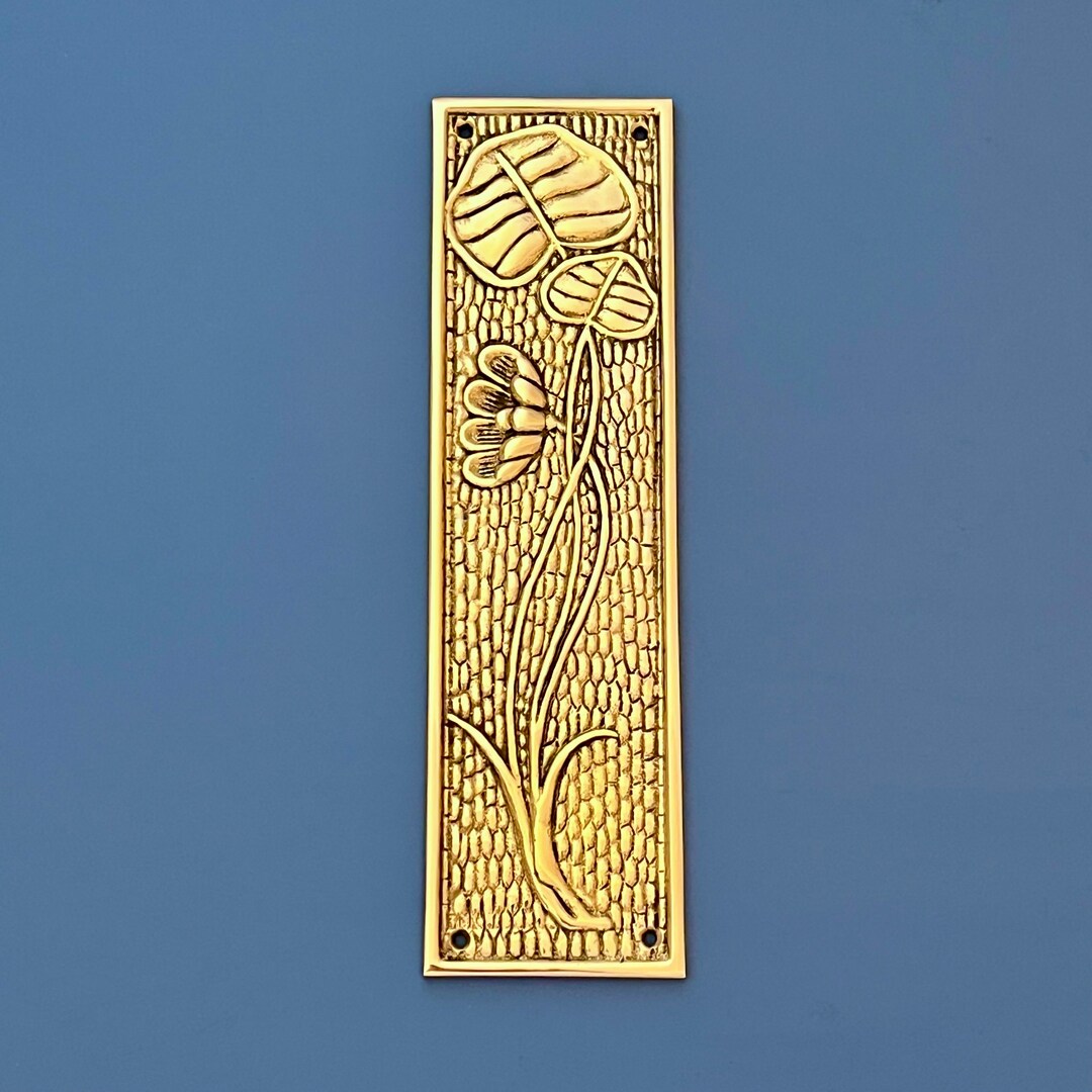 Brass Finger Door Push Plates Arts Crafts Lilly Plate (MORE AVAILABLE ...