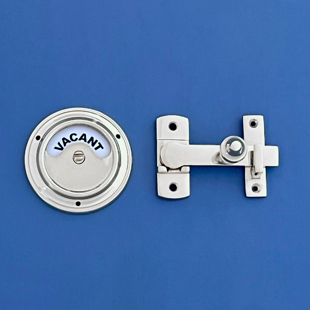 Large Chrome Vacant Engaged Lock Bolt Vintage Style Indicator Bathroom ...