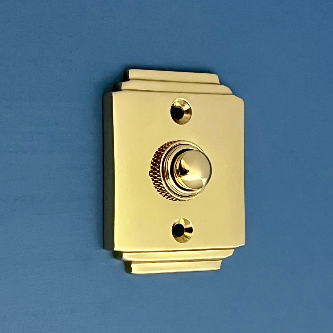 Brass Art Deco Bell Push Door Button Front Furniture Fittings Vintage ...
