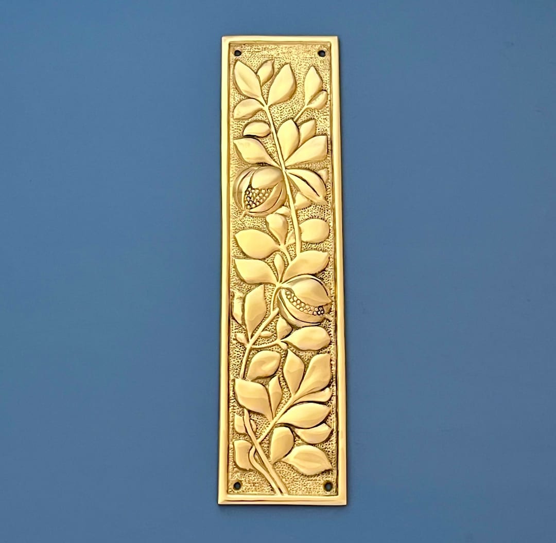 Brass Finger Door Push Plates Arts Crafts Pomegranates Plate (MORE ...
