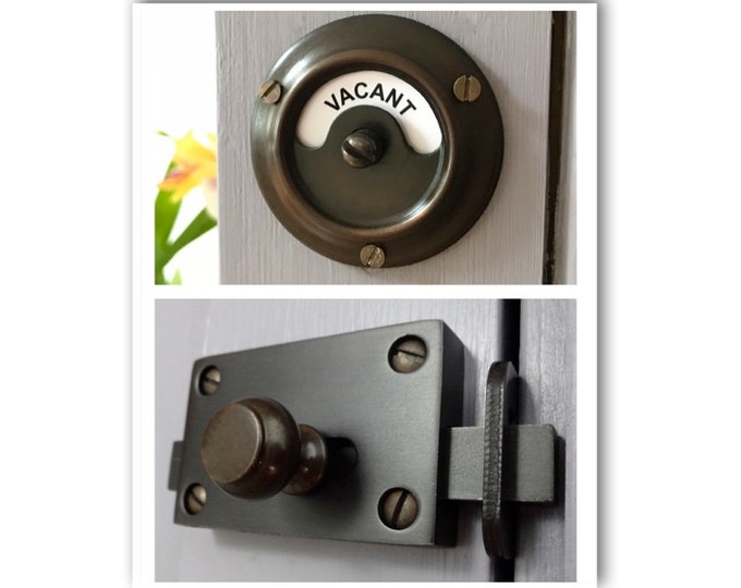 Antique Brass Finish Vacant Engaged Lock Toilet Bathroom - Etsy