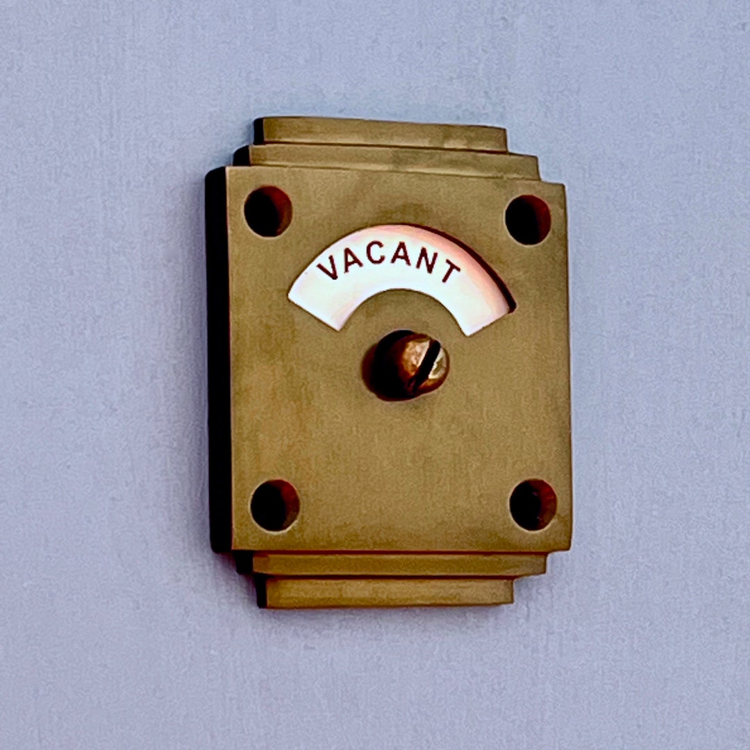 Vacant Engaged Lock Antique Brass Finish Toilet Bathroom Art Deco ...