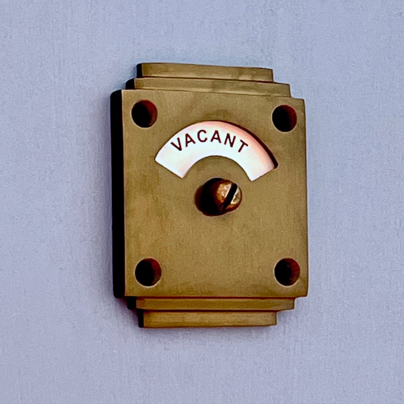Vacant Engaged Lock Antique Brass Toilet Bathroom Art Deco Indicator ...