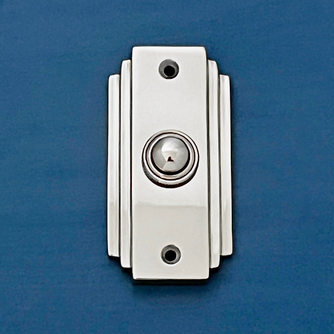 Chrome Art Deco Bell Push Door Button Front Furniture Fittings Vintage ...