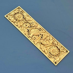 Brass Finger Door Push Plates Arts Crafts Parrot Plate Vintage (MORE ...