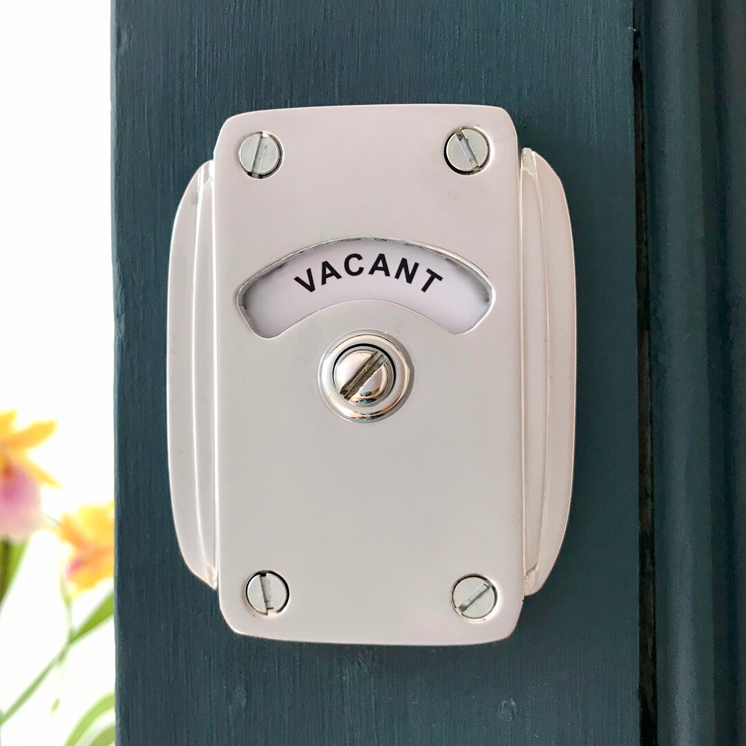 Chrome Vacant Engaged Lock Bolt Vintage Art Deco Indicator Bathroom ...