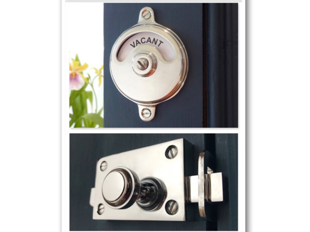 Vacant Engaged Chrome Lock Bolt Vintage Style Indicator - Etsy