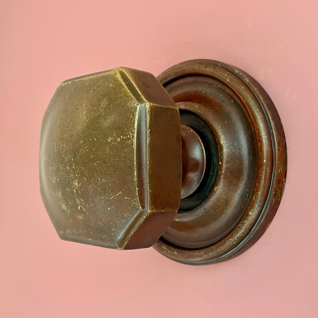 Extra Large 4.25" Stately Brass Reclaimed Antique Georgian Centre Knob ...